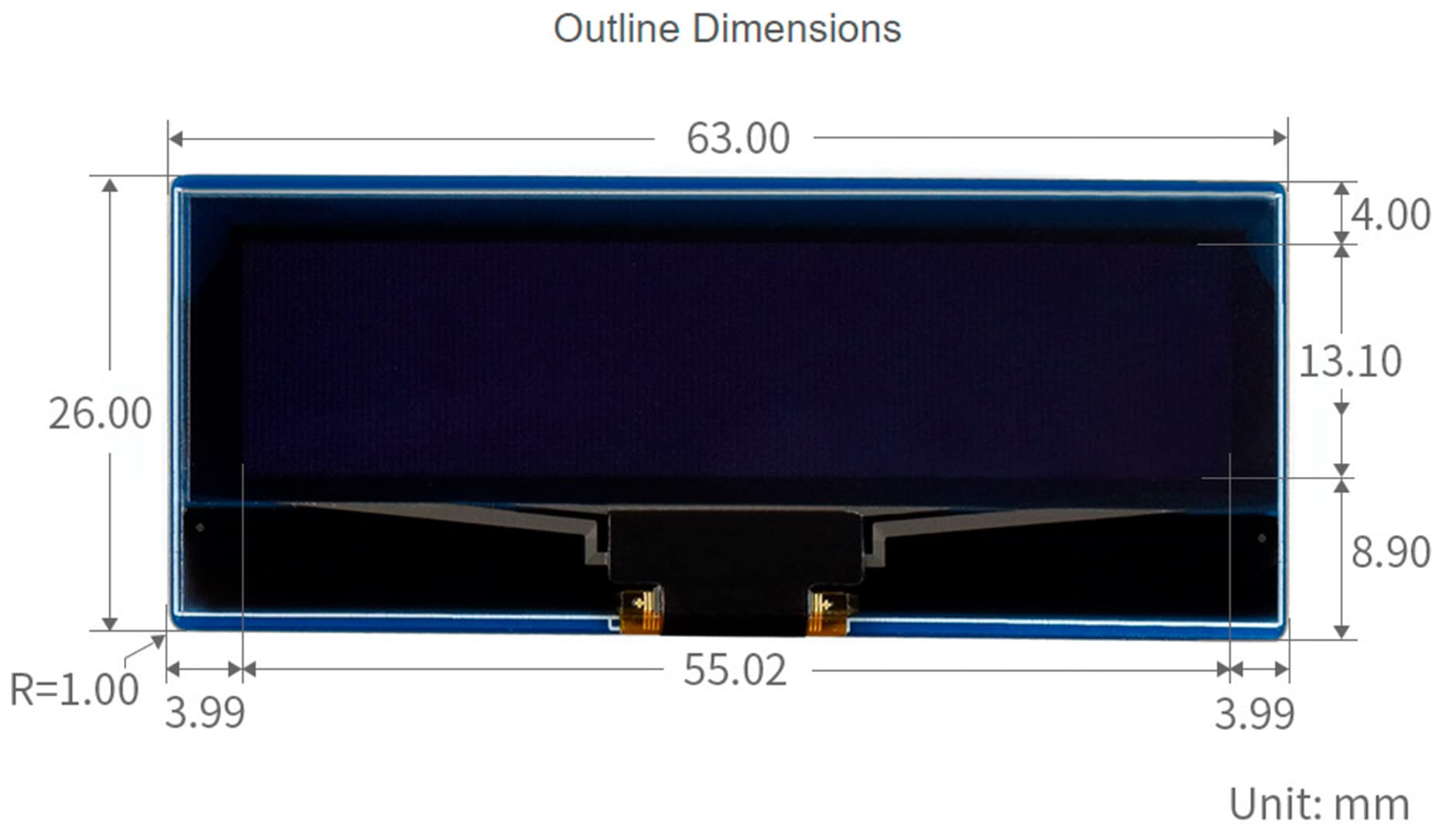 2.23inch OLED Display Module for Raspberry Pi Pico, 128×32 Pixel,4-Wire SPI/I2C Interface, 3.3V/5V Operating Voltage