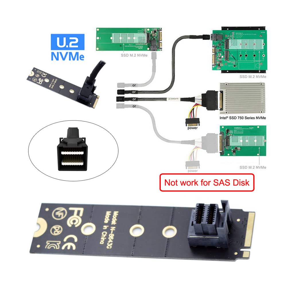 cablecc U.2 U2 SFF-8639 NVME PCIe SSD Cable for Mainboard Intel SSD 750 p3600 p3700 M.2 SFF-8643 Mini SAS HD