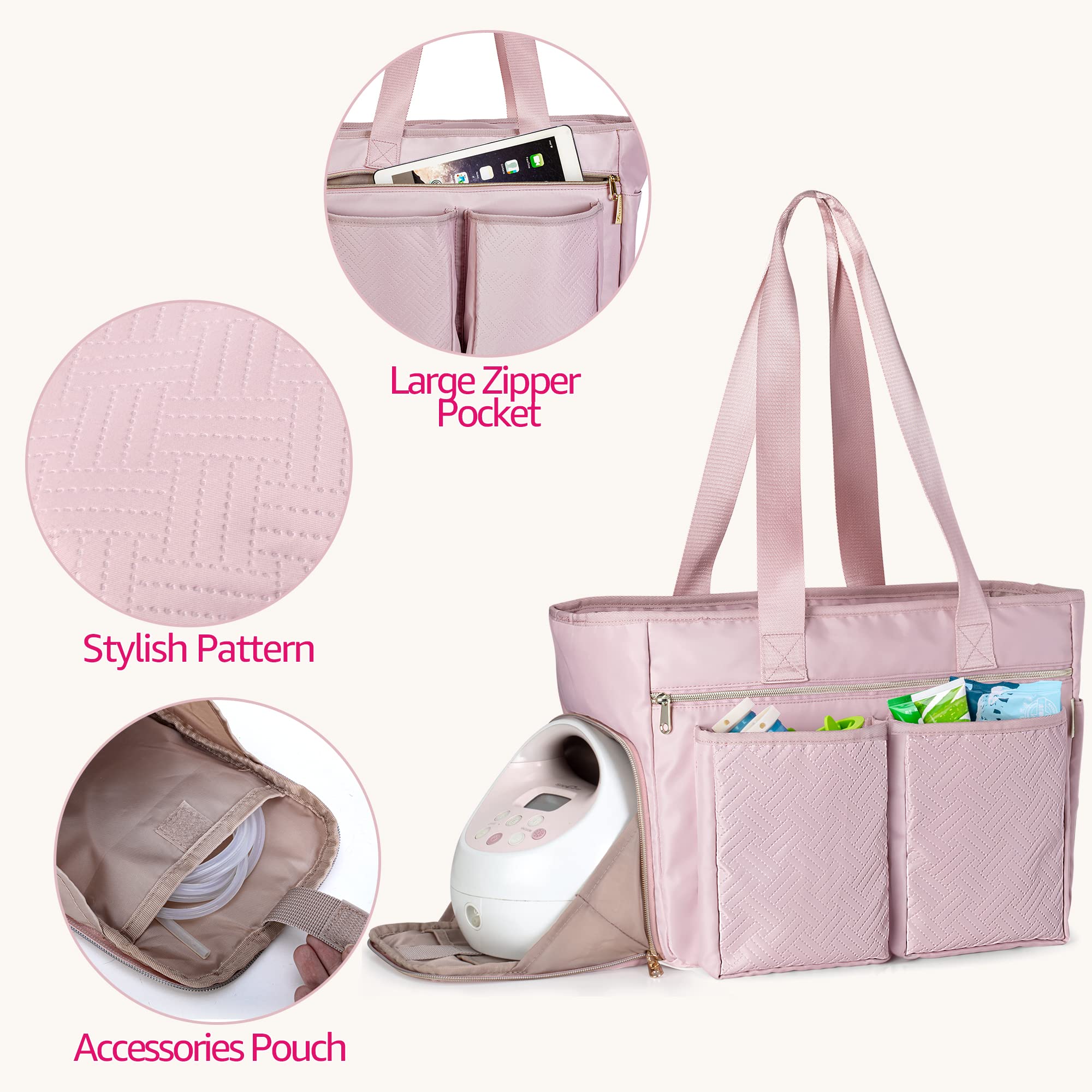 Fasrom Breast Pump Travel Bag with Laptop Sleeve Bundle with Baby Bottle Cooler Bag with Ice Pack for Nursing Moms