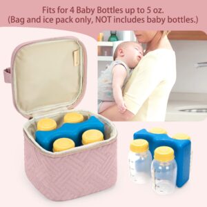 Fasrom Breast Pump Travel Bag with Laptop Sleeve Bundle with Baby Bottle Cooler Bag with Ice Pack for Working Moms