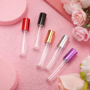 Yinder 25 Pcs Perfume Travel Refillable Atomizer bulk Perfume Bottles Empty Mini Perfume Sample Spray Bottle Clear Fragrance Bottle Cologne Perfume Containers(10 ml,Black, Red, Purple, Gold, Silver)