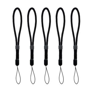 sartkrin wrist lanyard hand strap lanyards for flashlight outdoor portable water cup usb flash drive cell phone key id card badge holder 5 pack (5 pack - black)