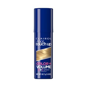 clairol root touch-up color + volume 2-in-1 temporary spray, dark to medium blonde hair color, pack of 1