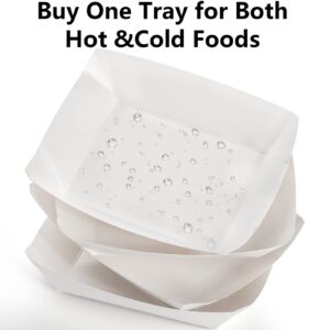 DEAYOU 250 Pack Small Paper Food Boats, 1 LB White Paper Food Tray, Disposable Paperboard Serving Basket for Nacho Fries, Greaseproof Fast Food Snack Holder Container for Party, Concession Stand