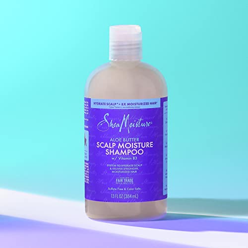 SheaMoisture Scalp Moisture Shampoo Aloe Butter & Vitamin B3 Hair Care with a Boost of Hydration To Hydrate Scalp + Moisturized Hair 13 oz