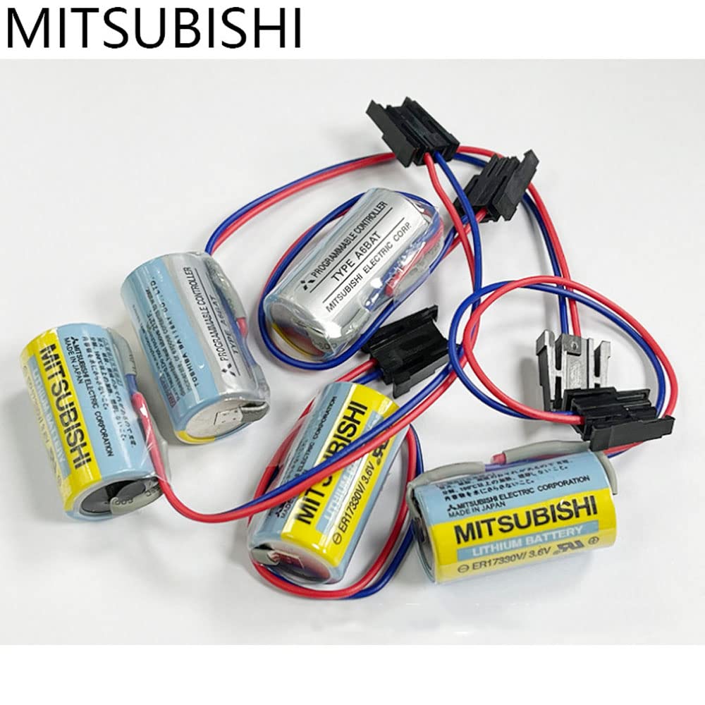 (10 Pack) 1700mAh MR-BAT ER17330V/A6BAT PLC Battery Size 2/3A 3.6V Li-ion Battery w/Plug