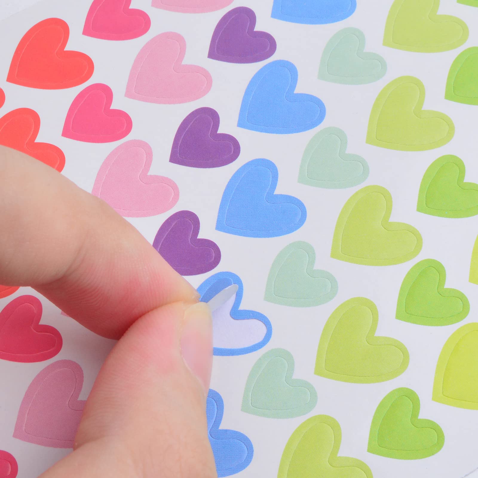 36 Sheets Mixed Colors Heart-Shaped Stickers Self Adhesive Heart Permanent Love Labels Kissing Hand Stickers for Scrapbooking Party Invitation Seals Gift Boxes Packaging