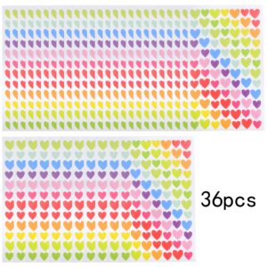 36 Sheets Mixed Colors Heart-Shaped Stickers Self Adhesive Heart Permanent Love Labels Kissing Hand Stickers for Scrapbooking Party Invitation Seals Gift Boxes Packaging