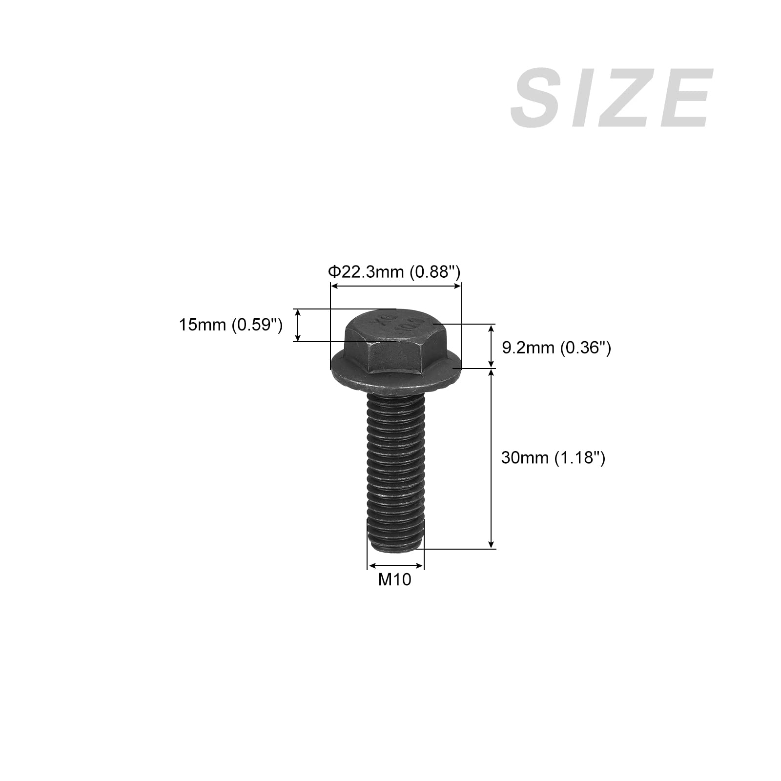 METALLIXITY Flanged Hex Head Bolts (M10x30mm) 10pcs, Hexagon Serrated Flange Bolt Fully Thread Screw - for House Construction Hardware Fasteners