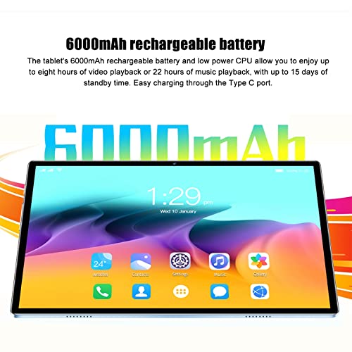 10.1 Inch Tablet, 1960x1080 IPS Octa Core 5G WiFi Calling Tablet for 11, Dual Card Dual Standby PC Tablet with Built in GPS for Work, Office, Game