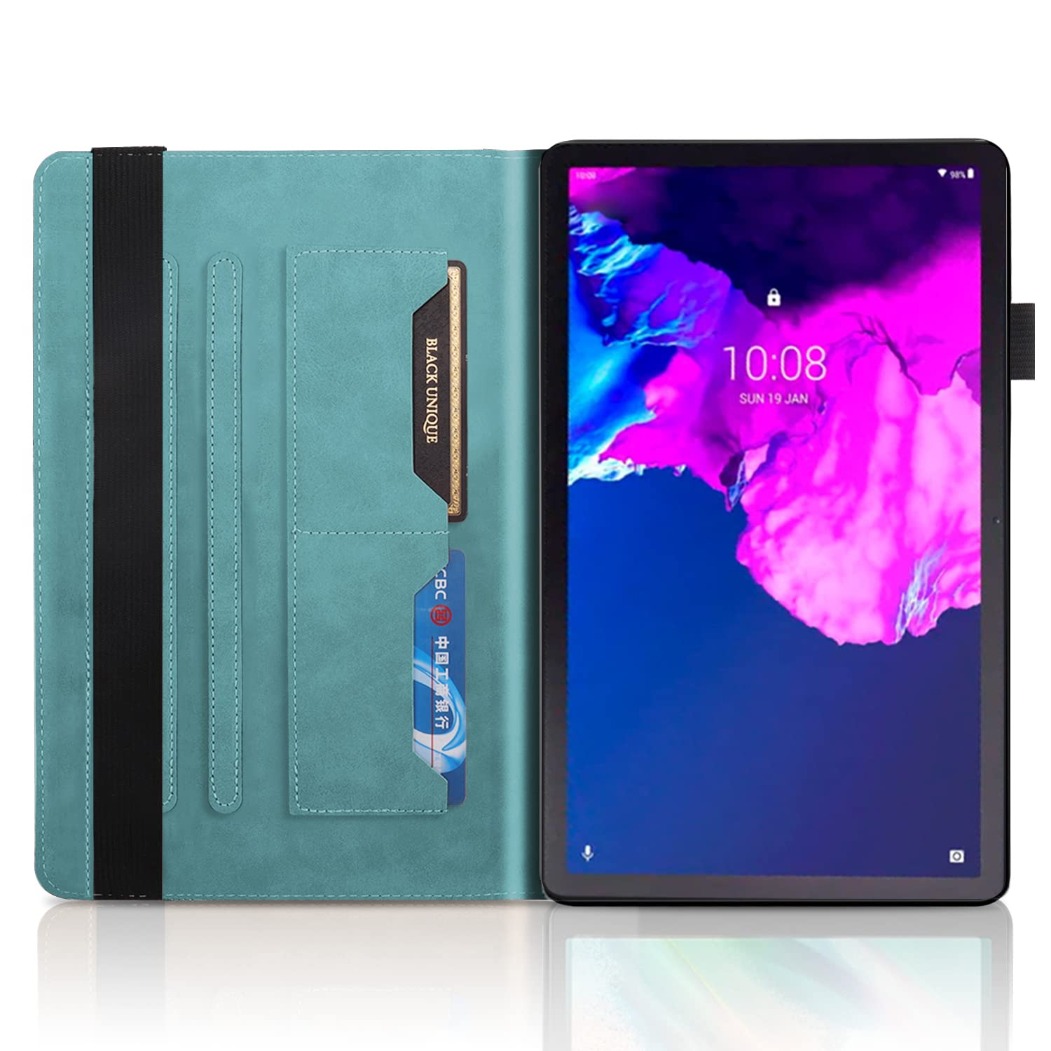 TIPOYOROO Case for Lenovo Tab P11 Pro 2nd Gen/Pad Pro 2022 11.2 inch (TB-138FC/TB-132FU) PU Leather Cover Flip Stand Shell with Card Holder for Lenovo Tab P11 Pro 11.2" 2022 Android Tablet-Turquoise