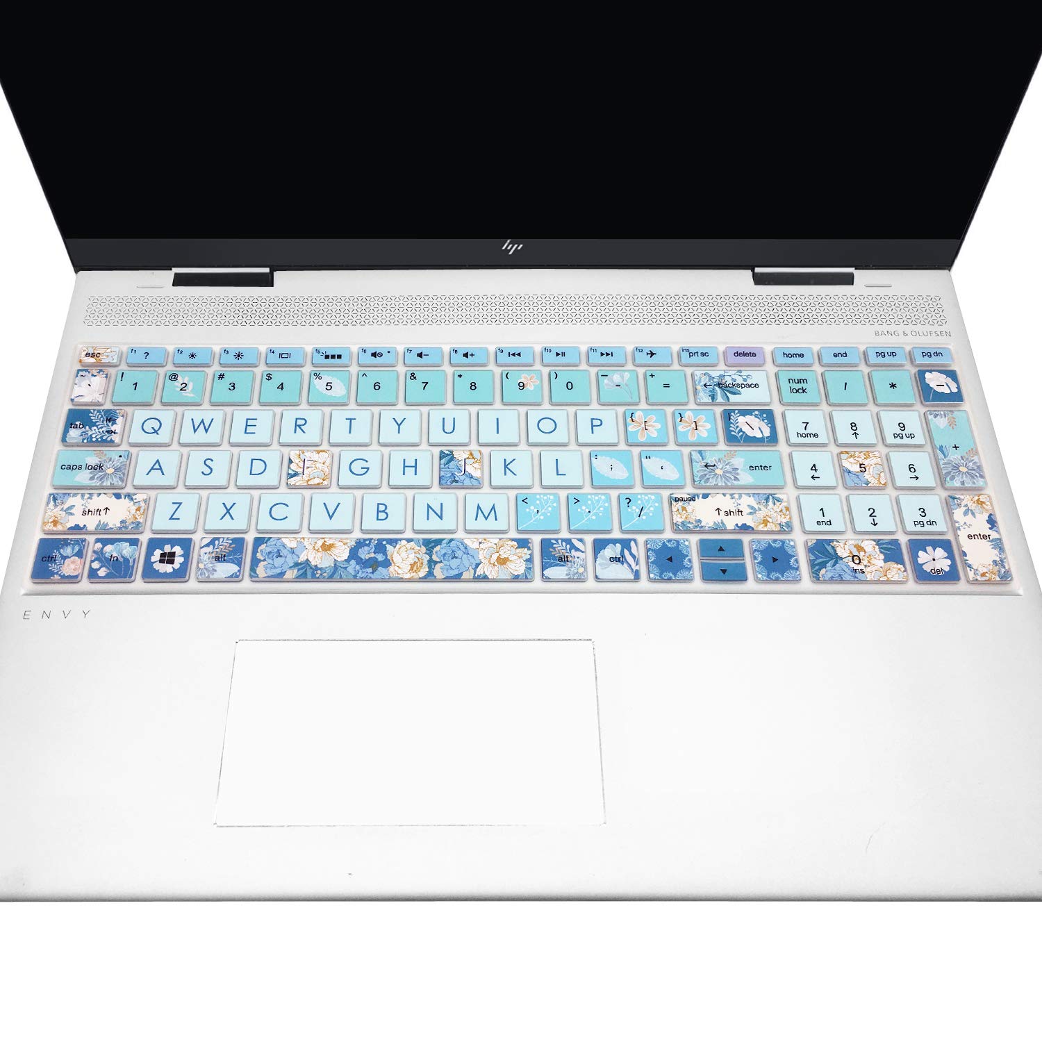 WSLUCKO Keyboard Cover for HP Envy x360 15.6''Series/HP Pavilion 15/ HP Pavilion x360 15.6” Series/HP Envy 17 17.3" Series/HP Laptop 15t 17t 17-ca0011nr 17-by0040nr, Peony