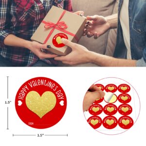 SICOHOME Happy Valentine's Day Stickers Label 36pcs 1.5" Valentine's Day Envelope Seals Labels Stickers Valentine's Day Gift Sticker Party Favor Stickers Envelope Seals Sticker Heart Stickers for Kids