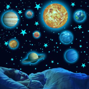 glow in the dark stars for planets solar system wall stickers ceiling stickers kids christmas birthday gift for girls and boys