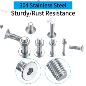 950 Pcs Flat Head Hex Socket Head Cap Screws Bolts and Nuts and Washers Assortment Kit, M2/M3/M4/M5 Allen Socket Drive Stainless Steel Bolts Nuts Washers Set