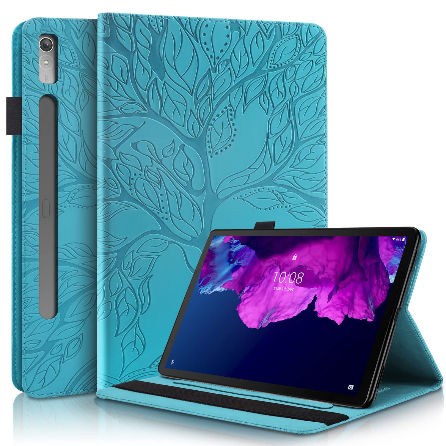 TIPOYOROO Case for Lenovo Tab P11 Pro 2nd Gen/Pad Pro 2022 11.2 inch (TB-138FC/TB-132FU) PU Leather Cover Flip Stand Shell with Card Holder for Lenovo Tab P11 Pro 11.2" 2022 Android Tablet-Turquoise