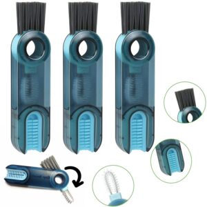 3 in 1 cup lid cleaning brush set multifunctional bottle brush cleaner tiny bottle cup lid brush straw cleaner tools mini silicone bottle cup-holder cleaner