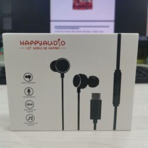 HAPPYAUDIO USB C Headphones Compatible with Most Devices On The Market with Type C - Hi-Fi Stereo Wired Earphones