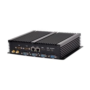 HUNSN Fanless Industrial PC, Mini Computer, I5 4200U 4250U 4258U 4278U 4288U, Windows 11 / Linux Ubuntu, IM04, 2 x HDMI, 2 x LAN, 6 x COM, 4 x USB3.0, 4 x USB2.0, 8G RAM, 256G SSD