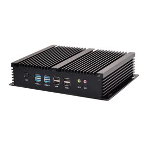 HUNSN Fanless Industrial PC, Mini Computer, I5 4200U 4250U 4258U 4278U 4288U, Windows 11 / Linux Ubuntu, IM04, 2 x HDMI, 2 x LAN, 6 x COM, 4 x USB3.0, 4 x USB2.0, 8G RAM, 256G SSD