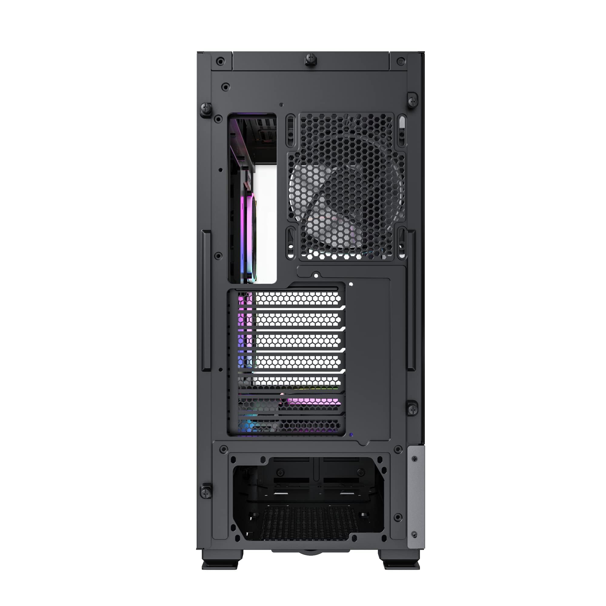 Montech Sky Two, Dual Tempered Glass, 4X PWM ARGB Fans Pre-Installed, ATX Gaming Mid Tower Computer Case, Type C, High Airflow Performance- Black