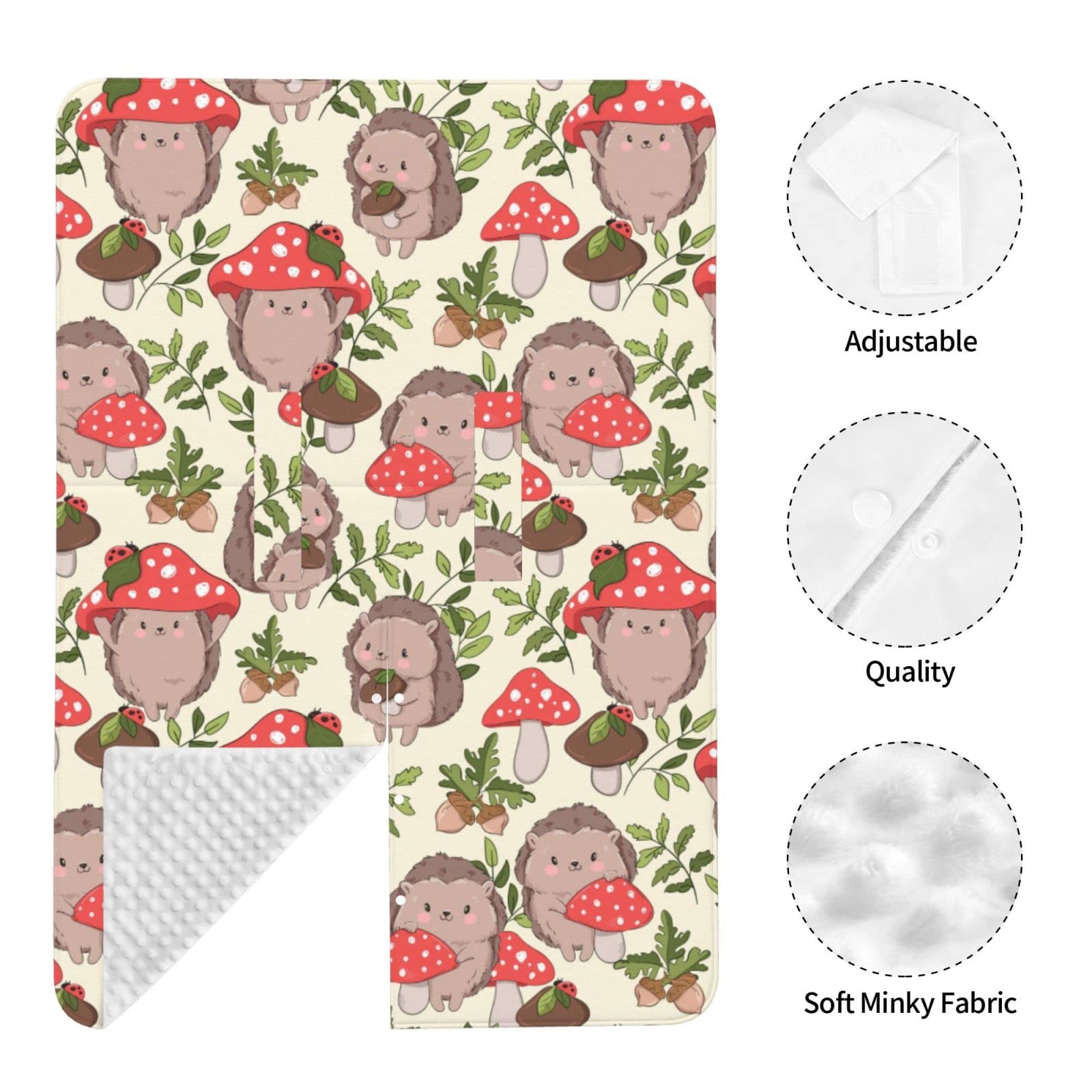 KiuLoam Cute Hedgehog and Mushrooms Baby Car Seat Canopy, Nursing Cover for Mom Breastfeeding Scarf, Infant Car Seat Cover/Multiuse Baby Stroller Covers for Babies Boys Girls