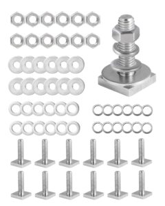 t slot bolts for thule, yakima roof rack cross bars, platform, cargo basket, stainless square t track bolt adapter to secure bike/ski/kayak rack, solar panel, awning, m8x30mm, 4mm thickness