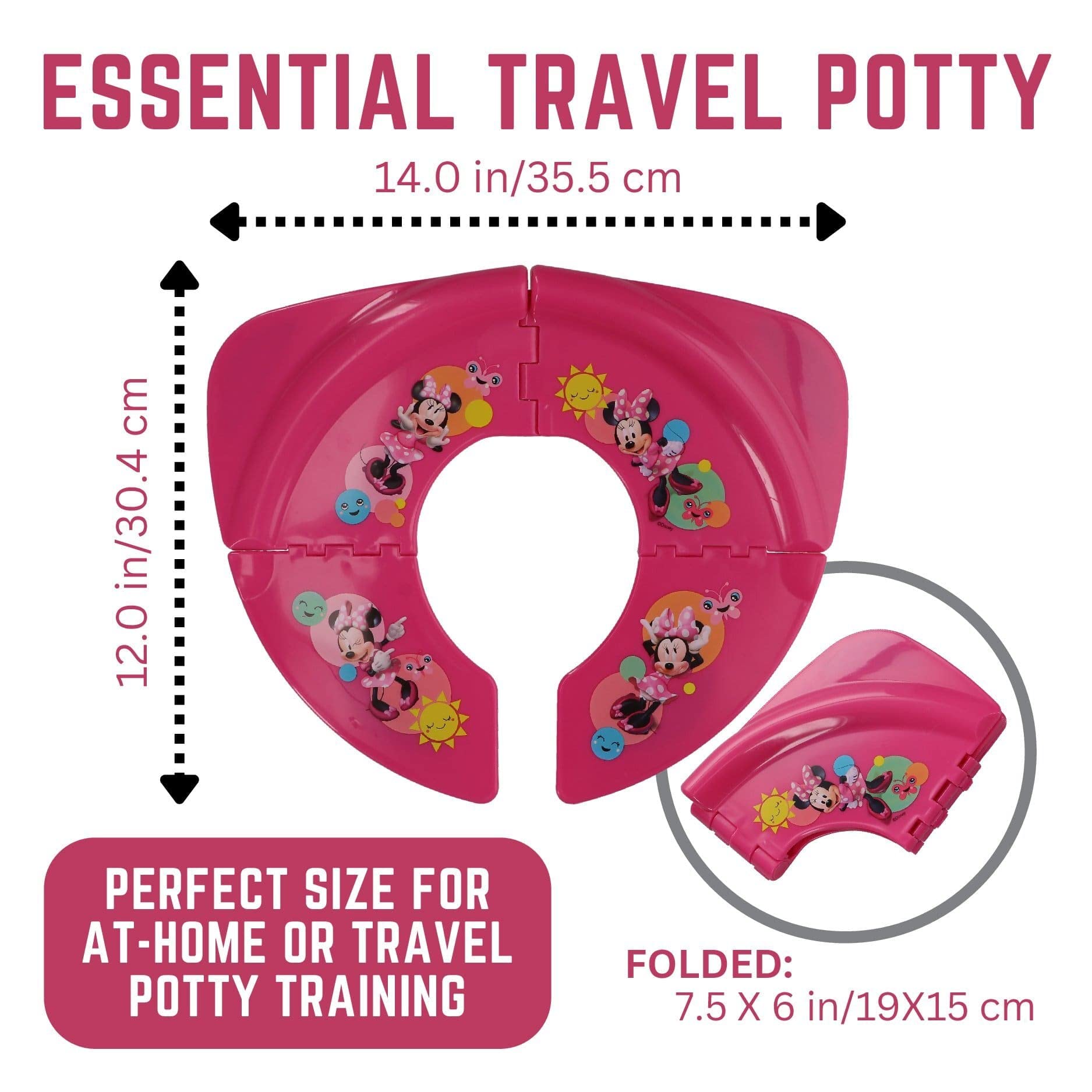 Disney Minnie Mouse "Smile" Folding Potty Seat - Travel Potty Training Seat