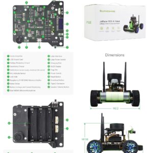 Waveshare JetRacer Professional Version ROS AI Kit, Dual Controllers AI Robot, Lidar Mapping, Vision Processing, Includes Waveshare Jetson Nano Dev Kit 4GB (NOT Support Nano 2GB)