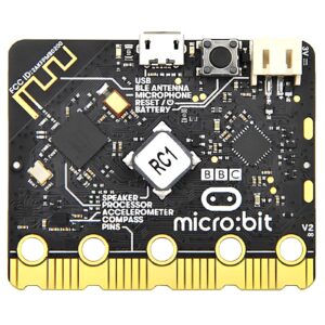 bbc micro:bit v2 board for coding and programming, educational diy mini-computer programmable processor board kit with speaker, microphone & touch sensor - board only