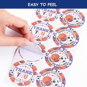 Sursurprise Sports Stickers All Star Thank You Circle Labels Sports Themed Birthday Party Favors 2 Inch 48 Pack