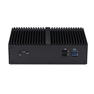 Peojek Mini Pc Barebones PC Pe6412L4 Intel Celeron J6412, Up to 2.6Ghz Barebones 4 LAN, M.2 for 5G, Router Firewall Proxy WiFi Access Point Small Business Desktop Home Firewall Device