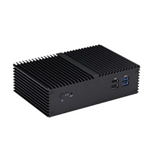 Peojek Mini Pc Barebones PC Pe6412L4 Intel Celeron J6412, Up to 2.6Ghz Barebones 4 LAN, M.2 for 5G, Router Firewall Proxy WiFi Access Point Small Business Desktop Home Firewall Device