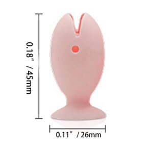 Cute Standing Tooth Brush Cover Cap Stand, Toothbrush Holder with Suction Cup, Portable Travel Toothbrush Head Cover Protector, Cute Fish Shape Silicone Suction Cup Toothbrush Holder. (6 PCS)