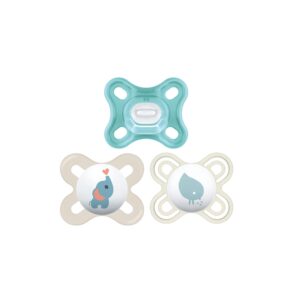 mam pacifier newborn variety pack (1 comfort, 1 perfect start, 1 newborn original start) best pacifier for breastfed babies, 0-3 months, unisex, 3-pack