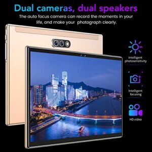 Office Tablet 13 MP Camera Dual SIM Dual Standby Gold Tablet 100‑240 V for Work (US Plug)