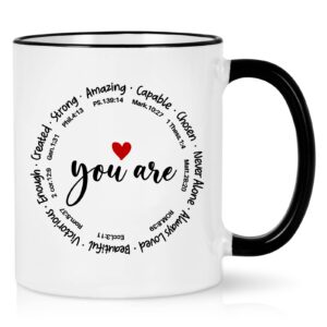 cabtnca christian gifts for women, you are amazing coffee mugs for women, religious gifts, inspirational spiritual faith gifts for women, birthday christmas gifts for friends coworkers, 11oz