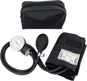 line2design adult blood pressure cuff - school safety deluxe aneroid sphygmomanometer with cuff and carrying case trauma kits black