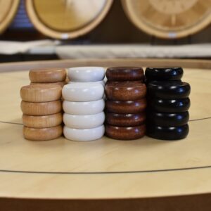 4 player crokinole disc party pack (52 discs) - neutral colours edition (large discs - 1 1/4 inch diameter (3.2cm))