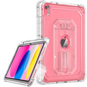 cantis case for ipad 10th generation 10.9 inch 2022/ ipad cover 10th generation with pencil holder & kickstand, dual layer shockproof protective case for ipad 10.9 case, clear