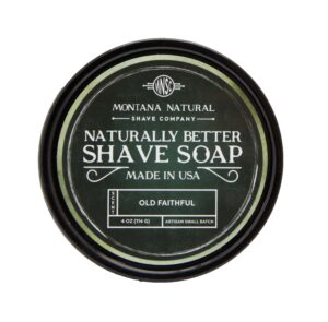 mnsc old faithful artisan small batch shave soap for a naturally better shave - smooth shave, hypoallergenic, prevent nicks, cuts, and razor burn, handcrafted in usa, all-natural, plant-derived