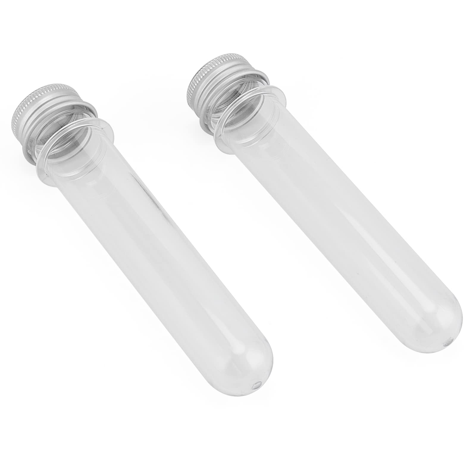 LEXININ 60 PCS 40ml Clear Plastic Test Tubes with Lid, 140 x 25mm Test Tubes with Sliver Screw Caps