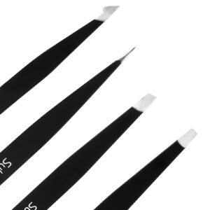 Sukmazz Tweezers for Eyebrows,Eyebrow Tweezers Set for Ingrown Hair Removal Eyelash Extension Eyebrows Plucking Tweezers