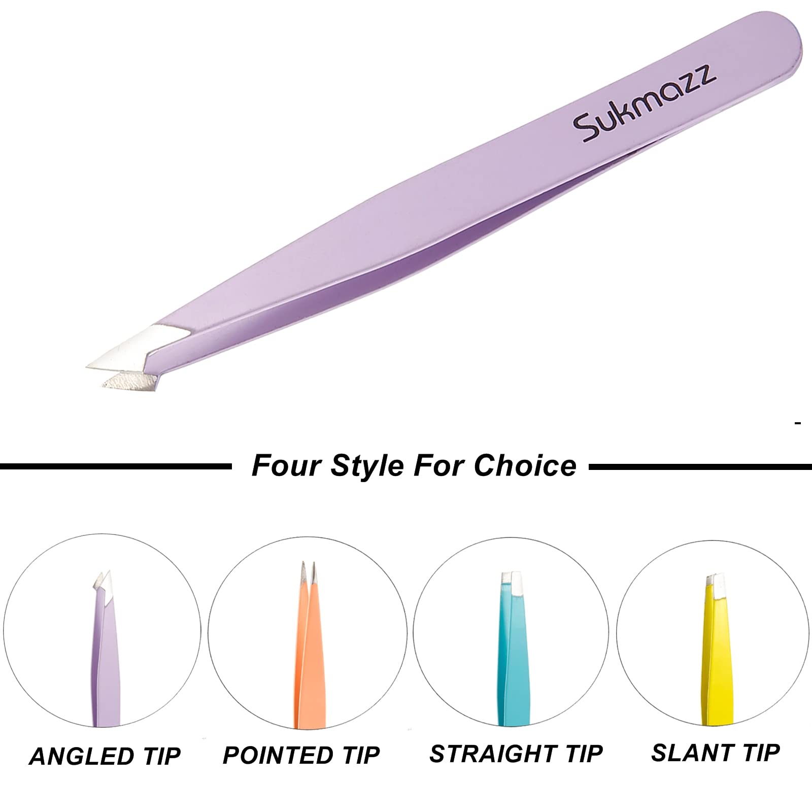 Sukmazz Tweezers for Eyebrows,Eyebrow Tweezers Set for Ingrown Hair Removal Eyelash Extension Eyebrows Plucking Tweezers