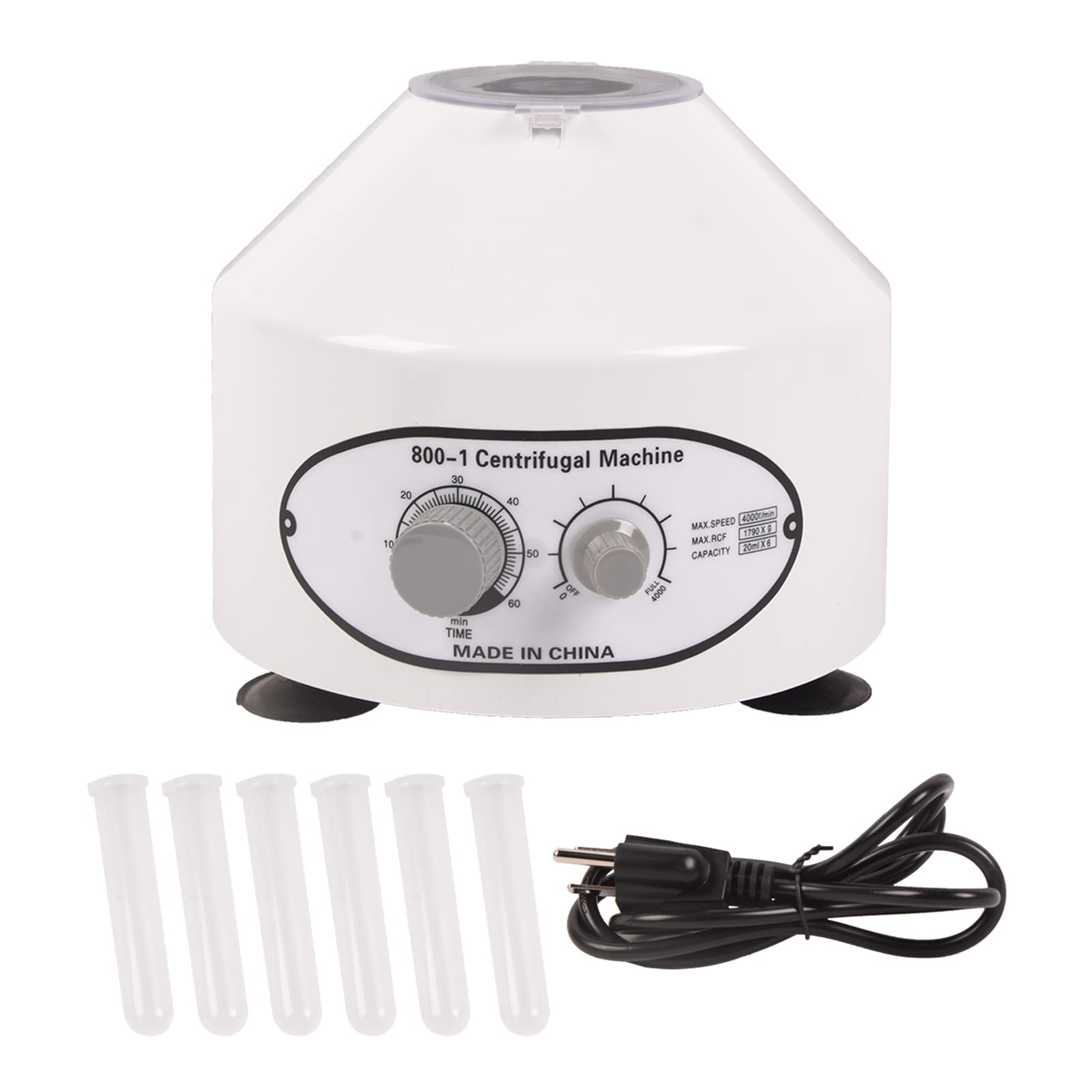 LFGUD Electric Centrifuge Machine 6x20ml Desktop Lab Centrifuge Machine with Timer and Speed Control for Plasma Blood PRP, 4000 RPM, 110V