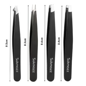 Sukmazz Tweezers for Eyebrows,Eyebrow Tweezers Set for Ingrown Hair Removal Eyelash Extension Eyebrows Plucking Tweezers