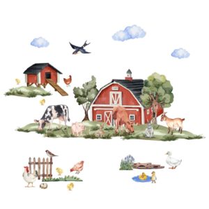 superdant farm landscape animals wall stickers 8 style farm animals wall decor birds sheep chickens wall decals removable vinyl art mural decals for bedroom living room nursery decoration