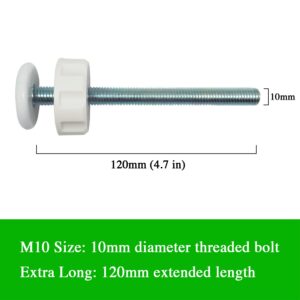 Baby Gate Guru Extra Long M10 (10mm) Spindle Rods + Small Wall Protectors Bundle (White)