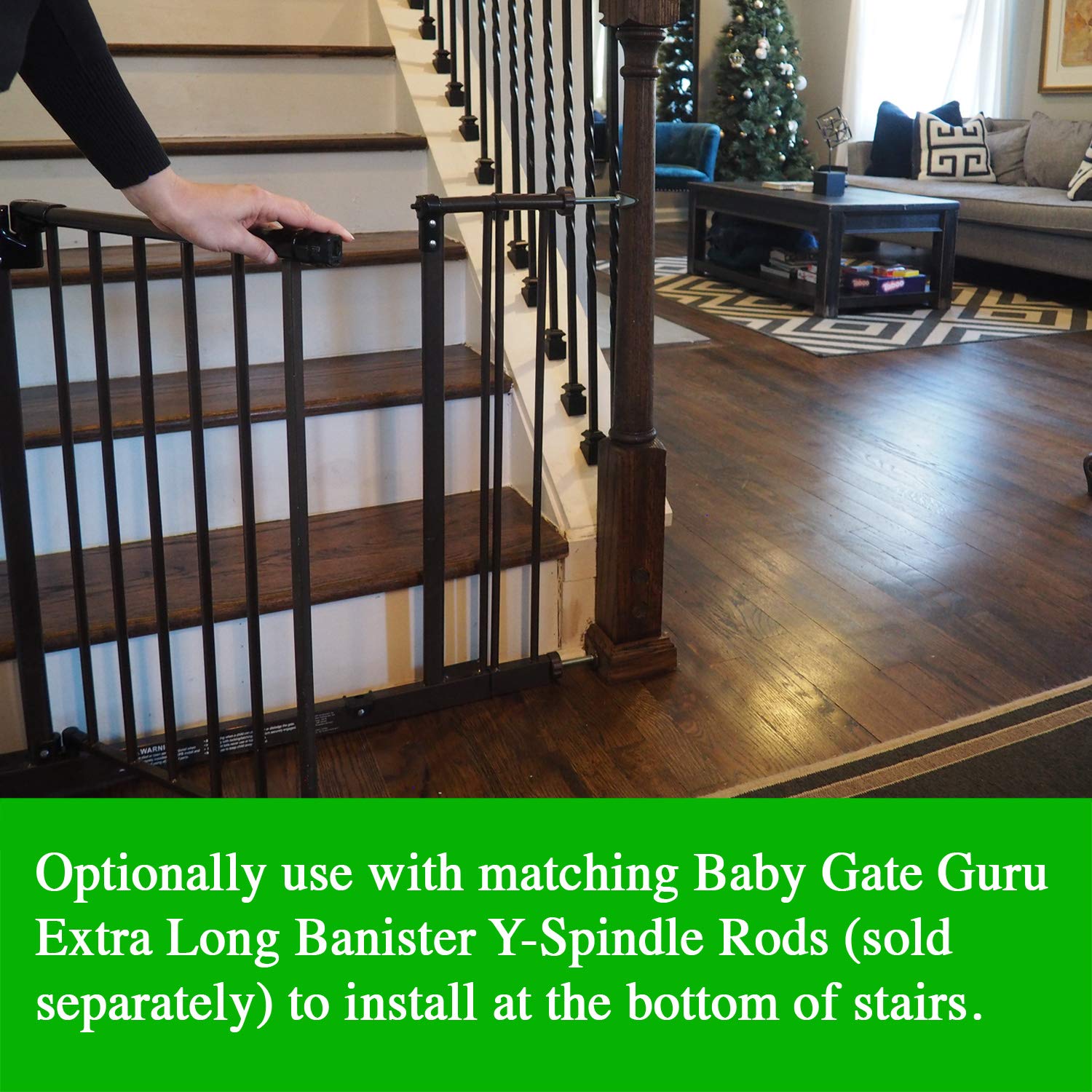 Baby Gate Guru Extra Long M10 (10mm) Spindle Rods + Small Wall Protectors Bundle (Bronze)