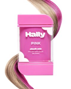 hally hair temporary hair color, shade stix (pink) - 12 ml washable hair chalk for kids, teens & adults - one day pop of color for festivals, sporting events & parties, all hair types